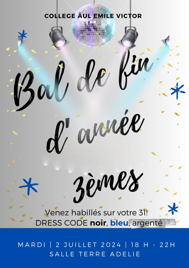 Bal de fin d’année pour les élèves de 3ème – Collège Paul-Emile VICTOR